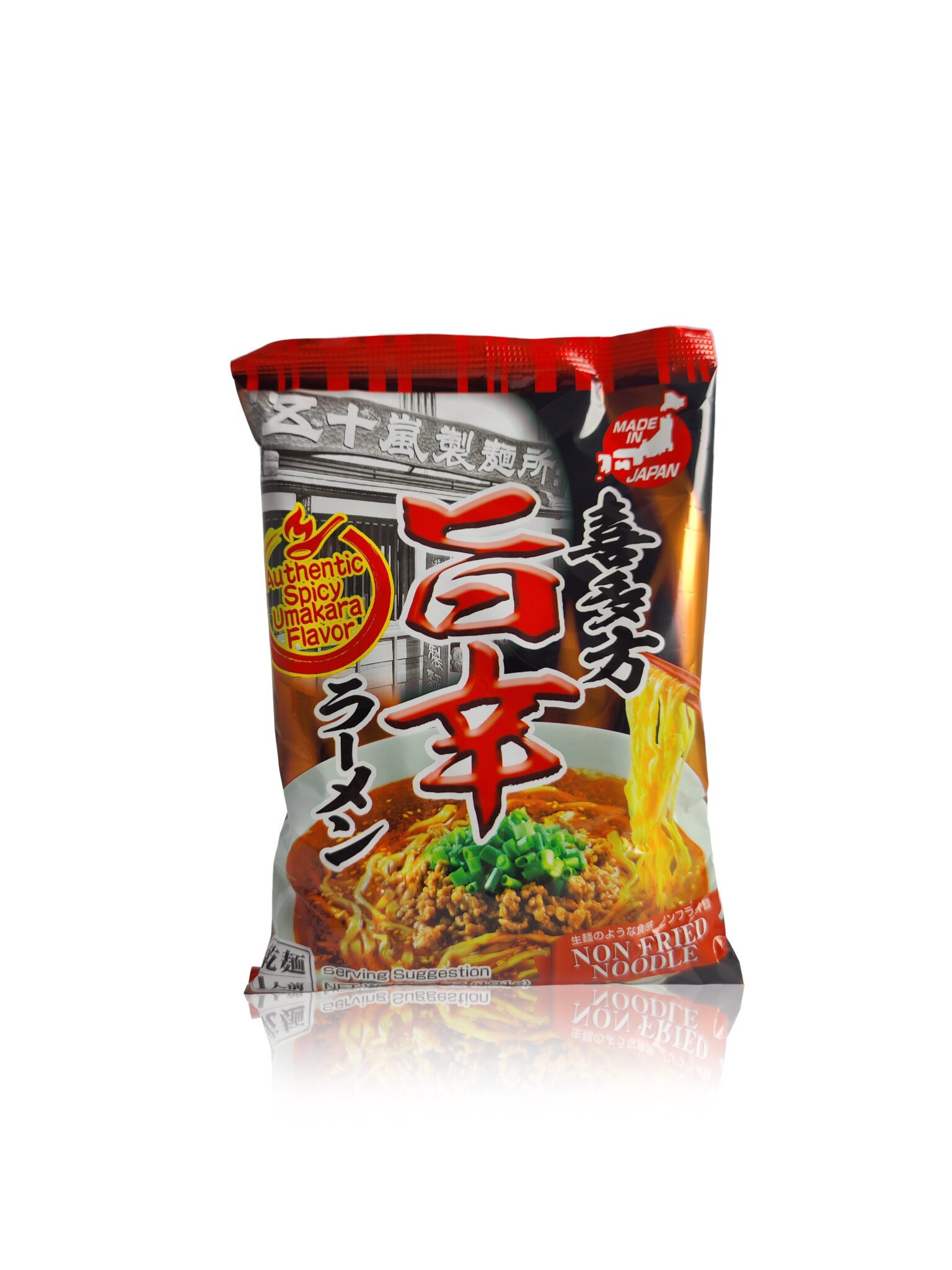 Kitakata Spicy Umakara Ramen nudlar, igarashi, 105g - Japansk Mat